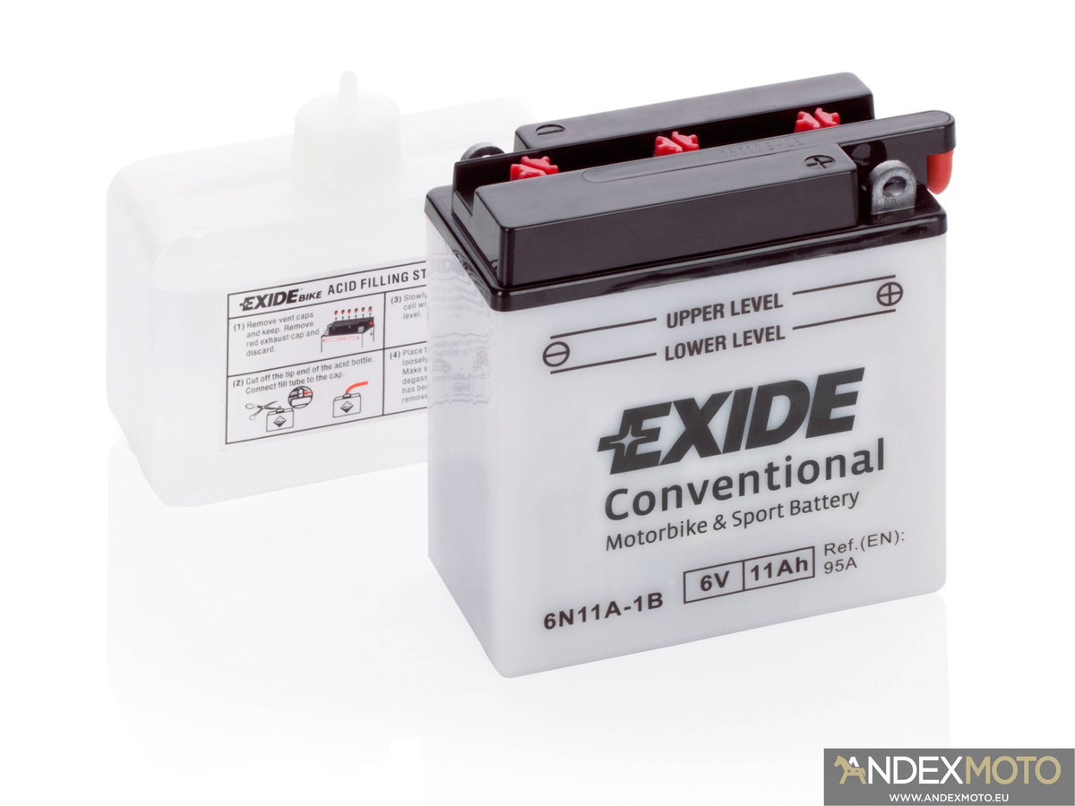 Akumulatory motocyklowe EXIDE KONWENCJONALNE 6V | Andex.eu