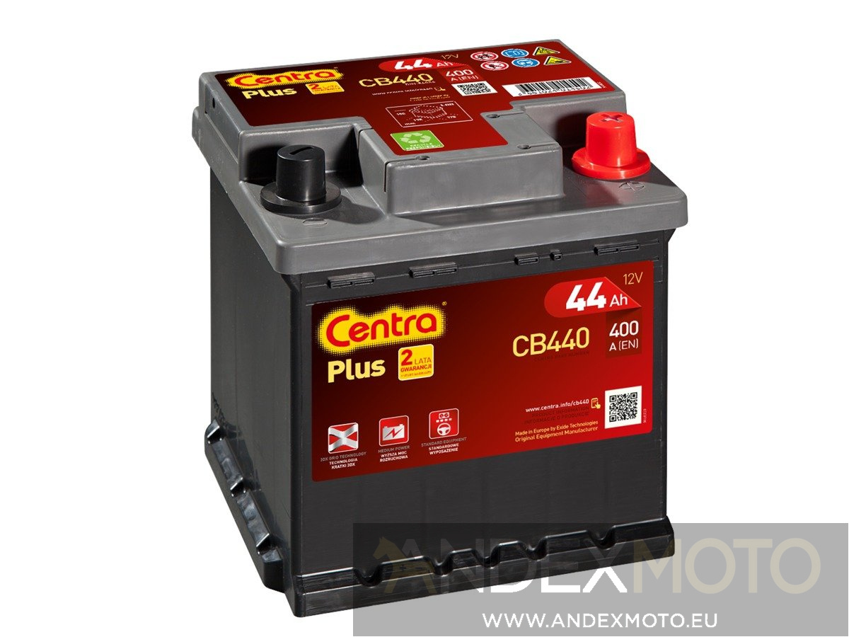 Akumulator 12V 44Ah CENTRA PLUS CB440 S4000 B35 | CAR BATTERIES ...