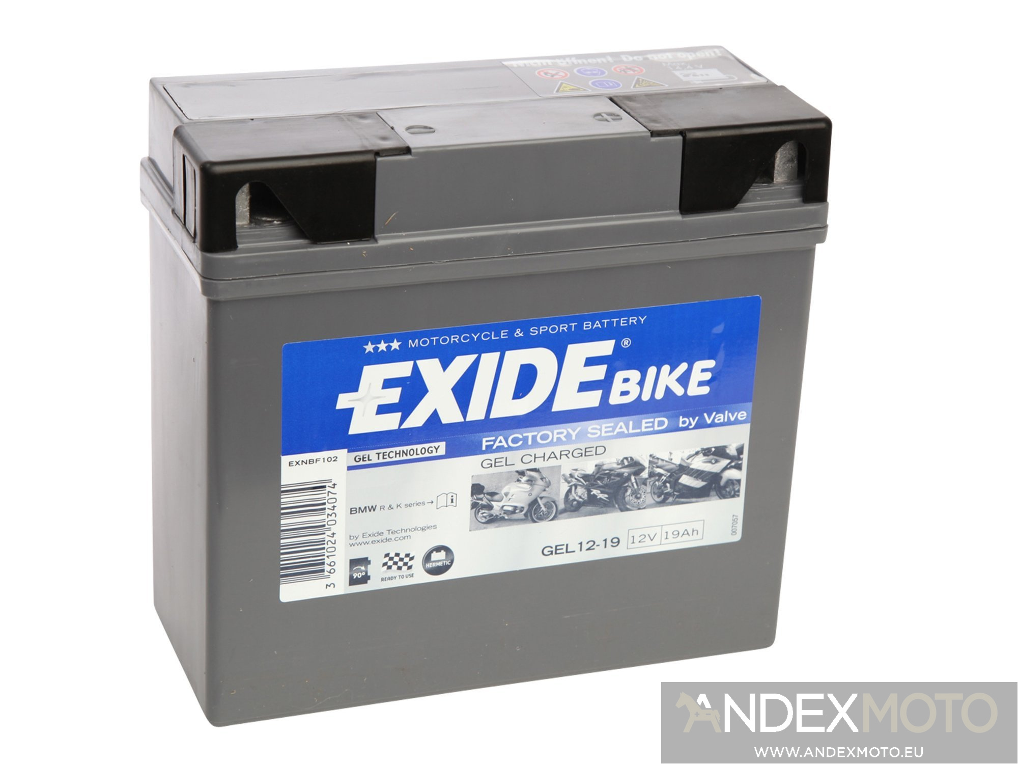Battery 12V 19Ah GEL12-19 EXIDE | MOTOCYCLE BATTERIES \ Exide Gel ...