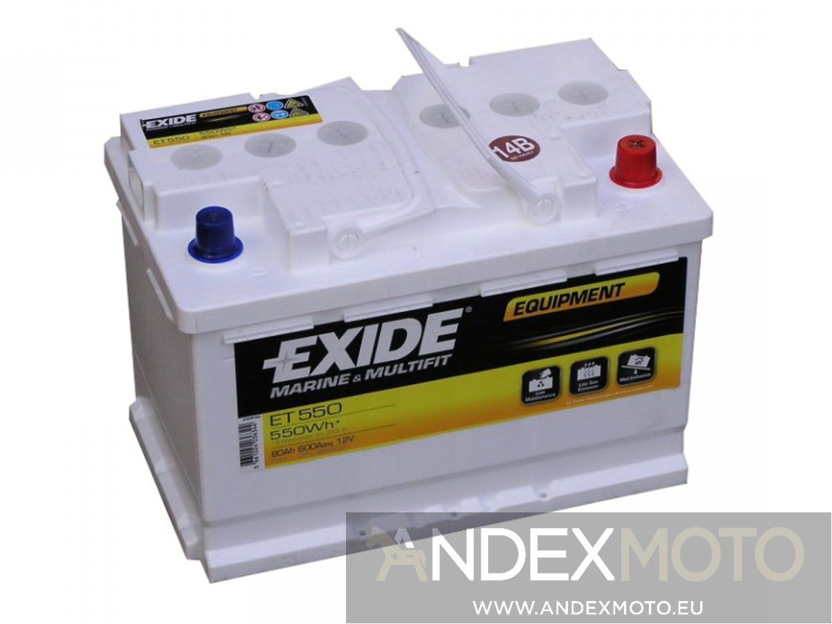 Battery 12V 80Ah EXIDE EQUIPMENT ET550 | SPECIAL BATTERIES \ Exide ...
