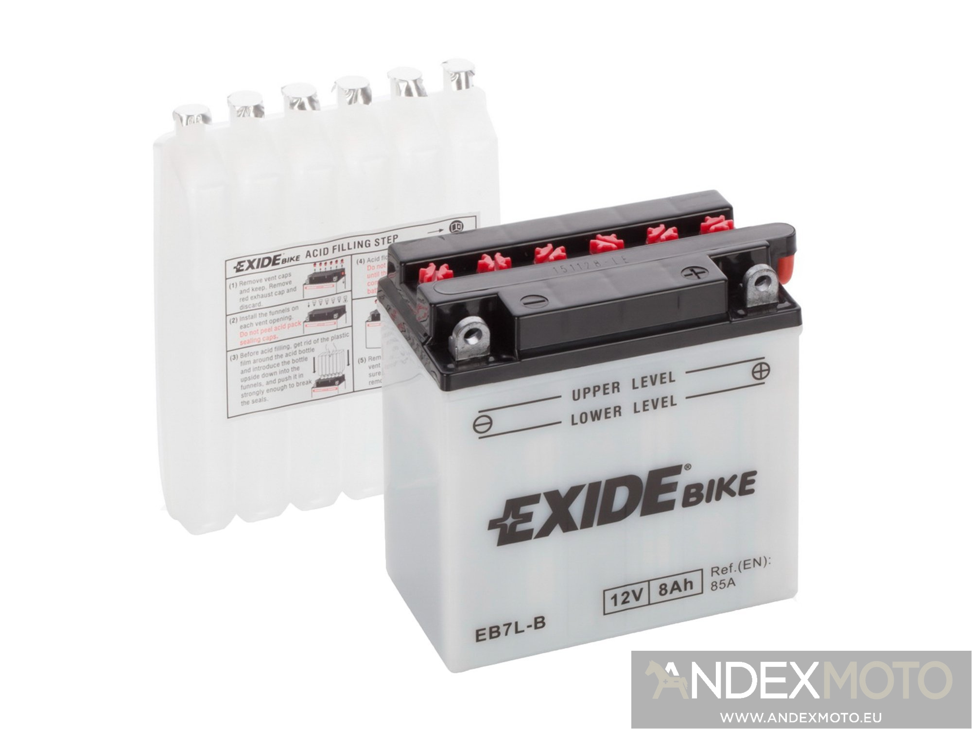 Battery 12V 8Ah YB7L-B EXIDE | MOTOCYCLE BATTERIES \ CONVENTIONAL 12V ...