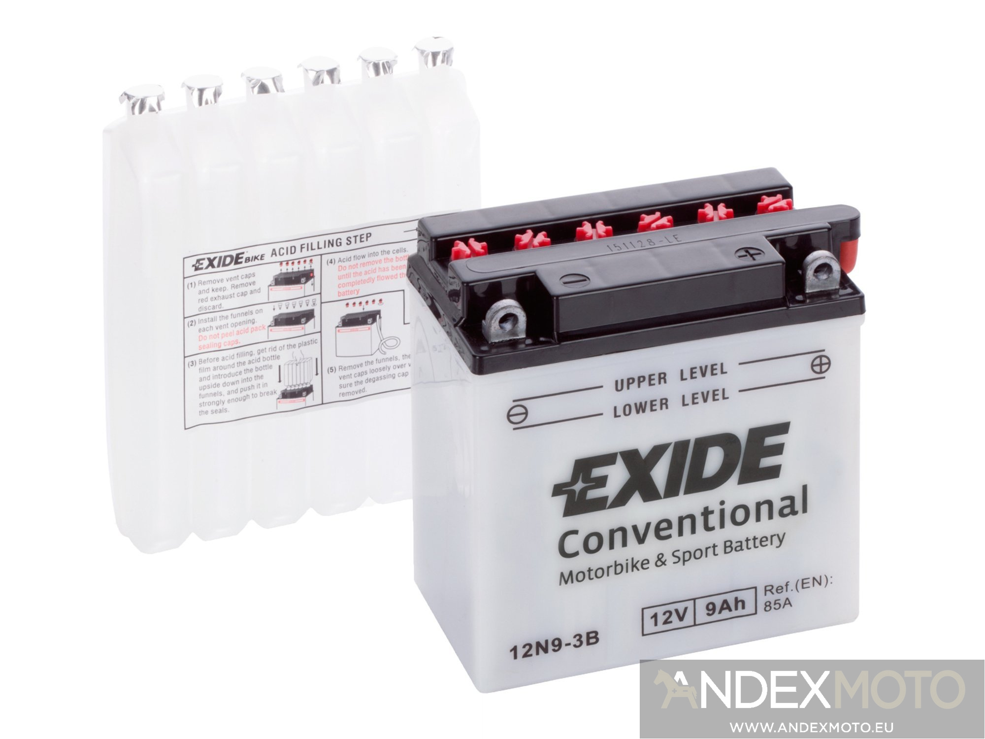Battery 12V 9Ah 12N9-3B EXIDE | MOTOCYCLE BATTERIES \ CONVENTIONAL 12V ...