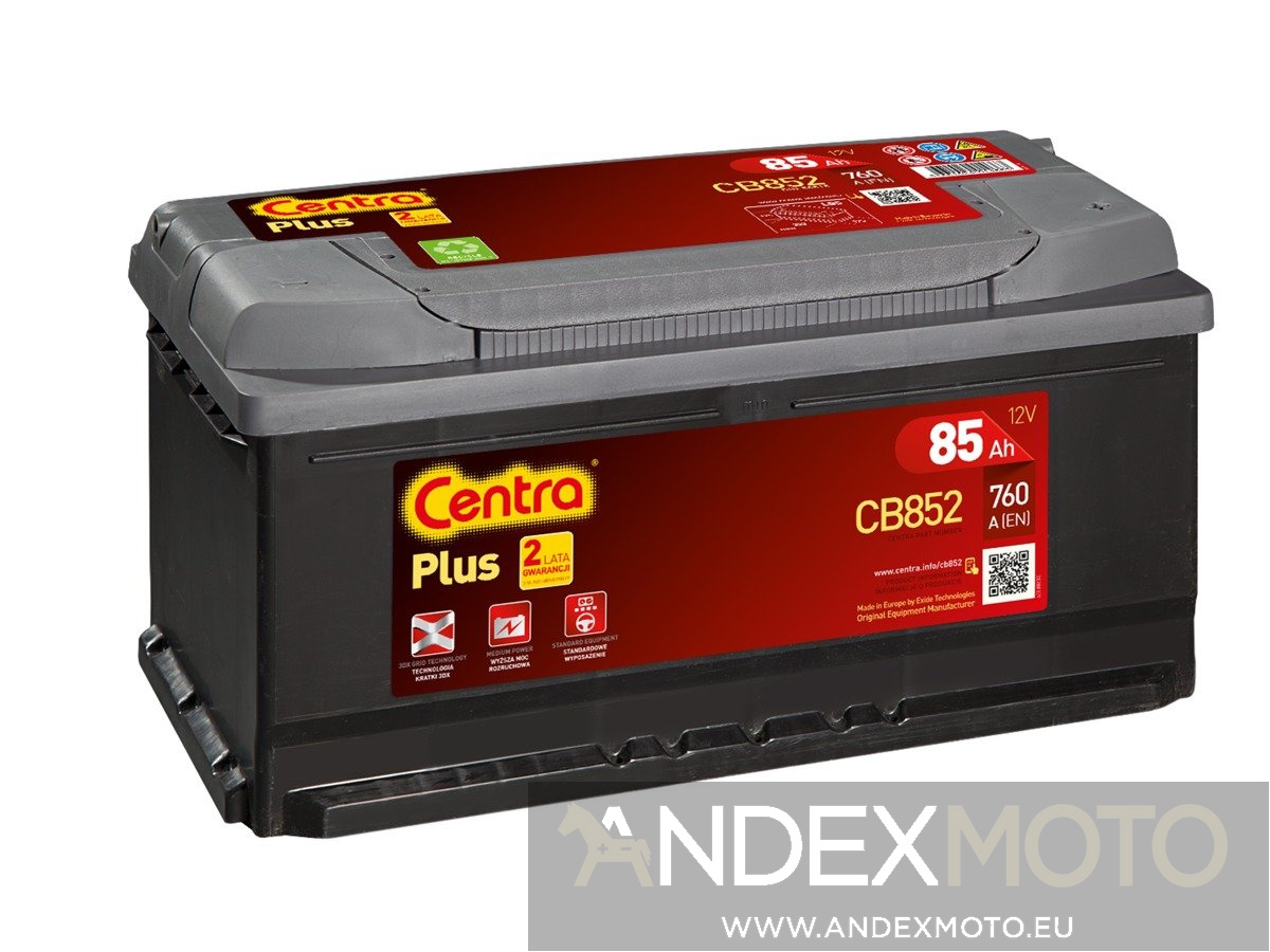 Akumulator 12V 85Ah CENTRA PLUS CB852 - Andex.eu